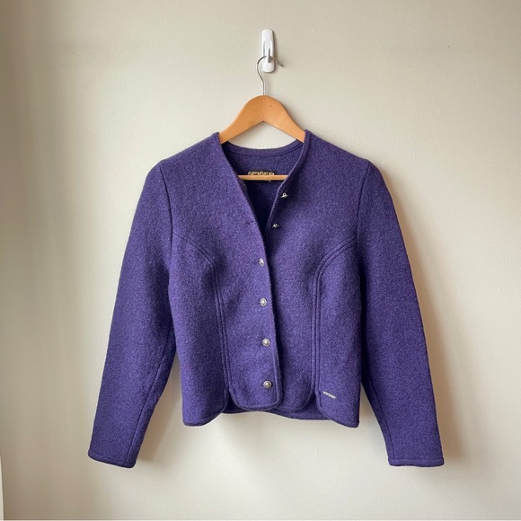 geiger | Sweaters | Geiger Vintage Purple Wool Cardigan | Poshmark